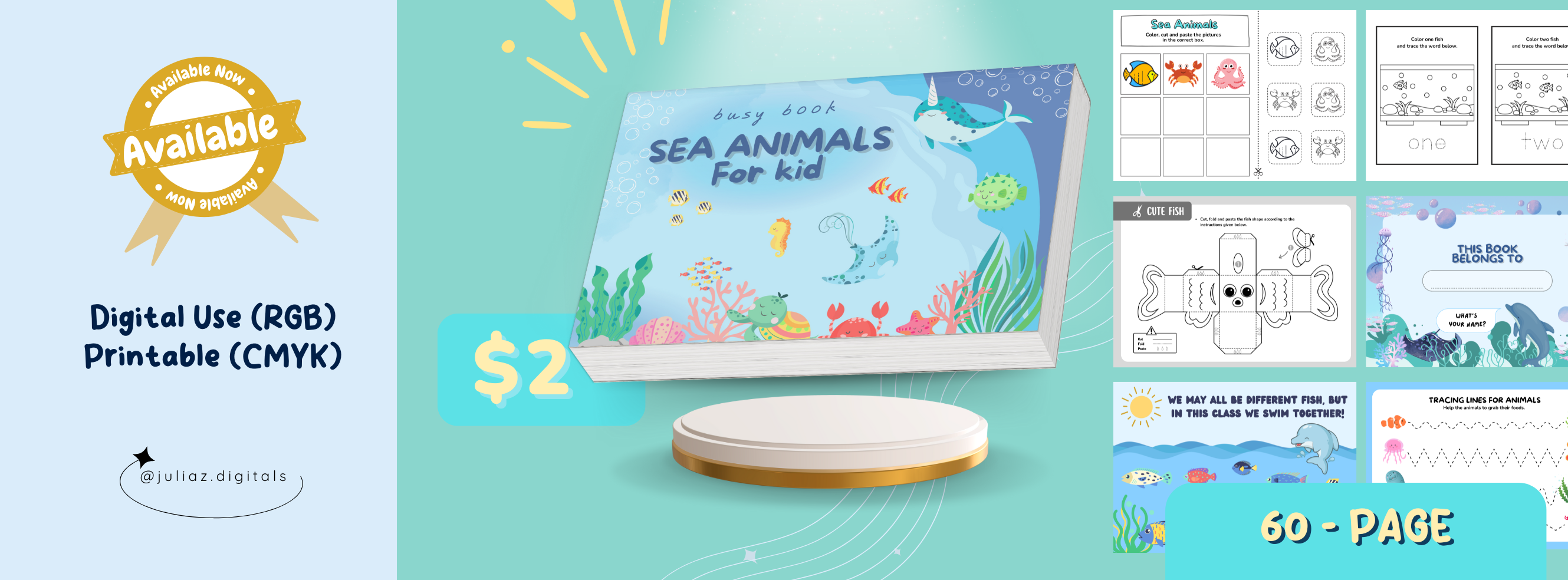 BUSY BOOK SEA ANIMALS VOL.1 | EDUCATIONAL INTERACTIVE BOOK
