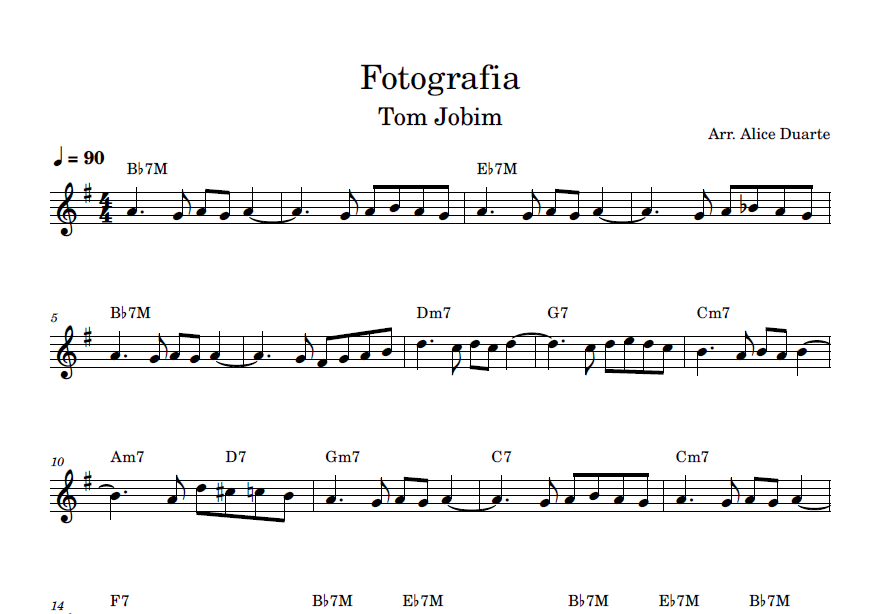 Fotografia (Tom Jobim) - Partitura para instrumentos em Mi Bemol