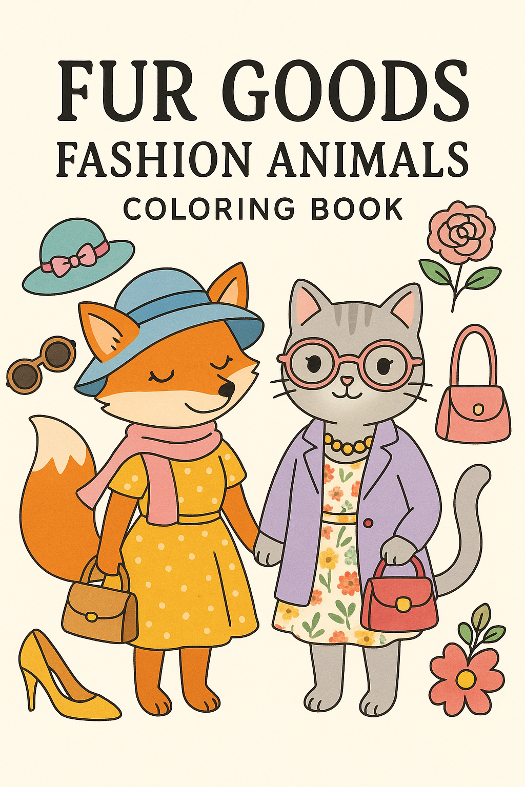 Fur Goods: Fashion Animals – PDF Digital de Livro de Colorir | Hotmart
