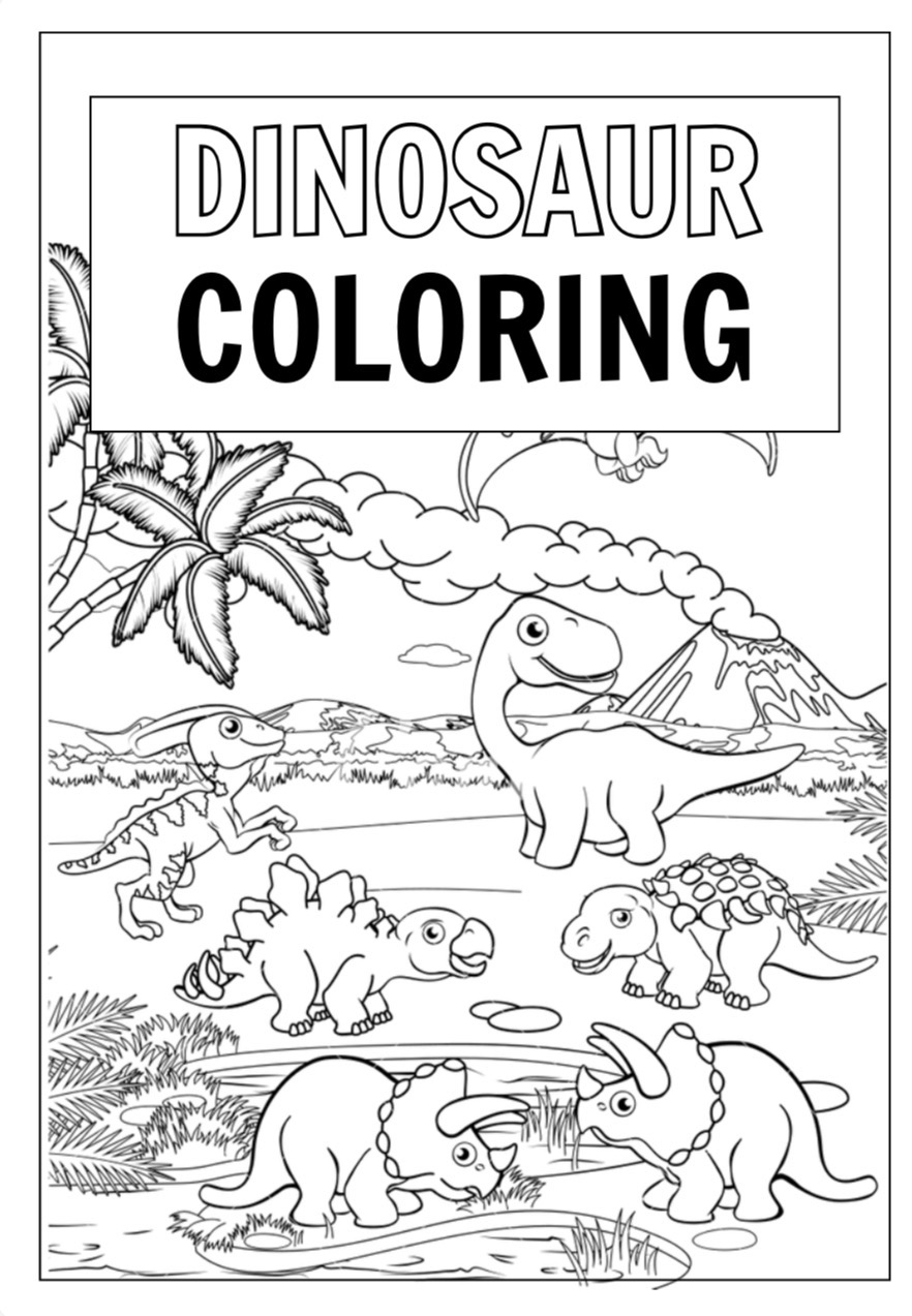 Dinosaur Coloring Adventure – 13 Prehistoric Pages to Spark Creativ...