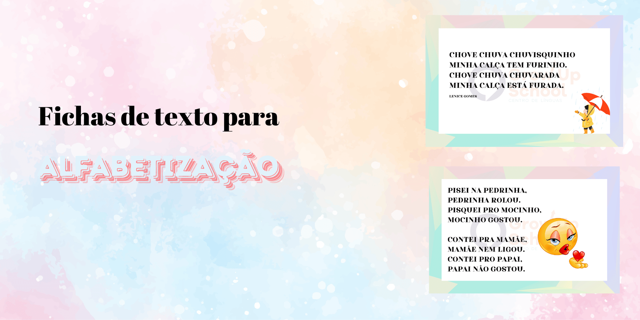 Cards de texto para alfabetização - Maria Clara Aparecida Gonçalves...