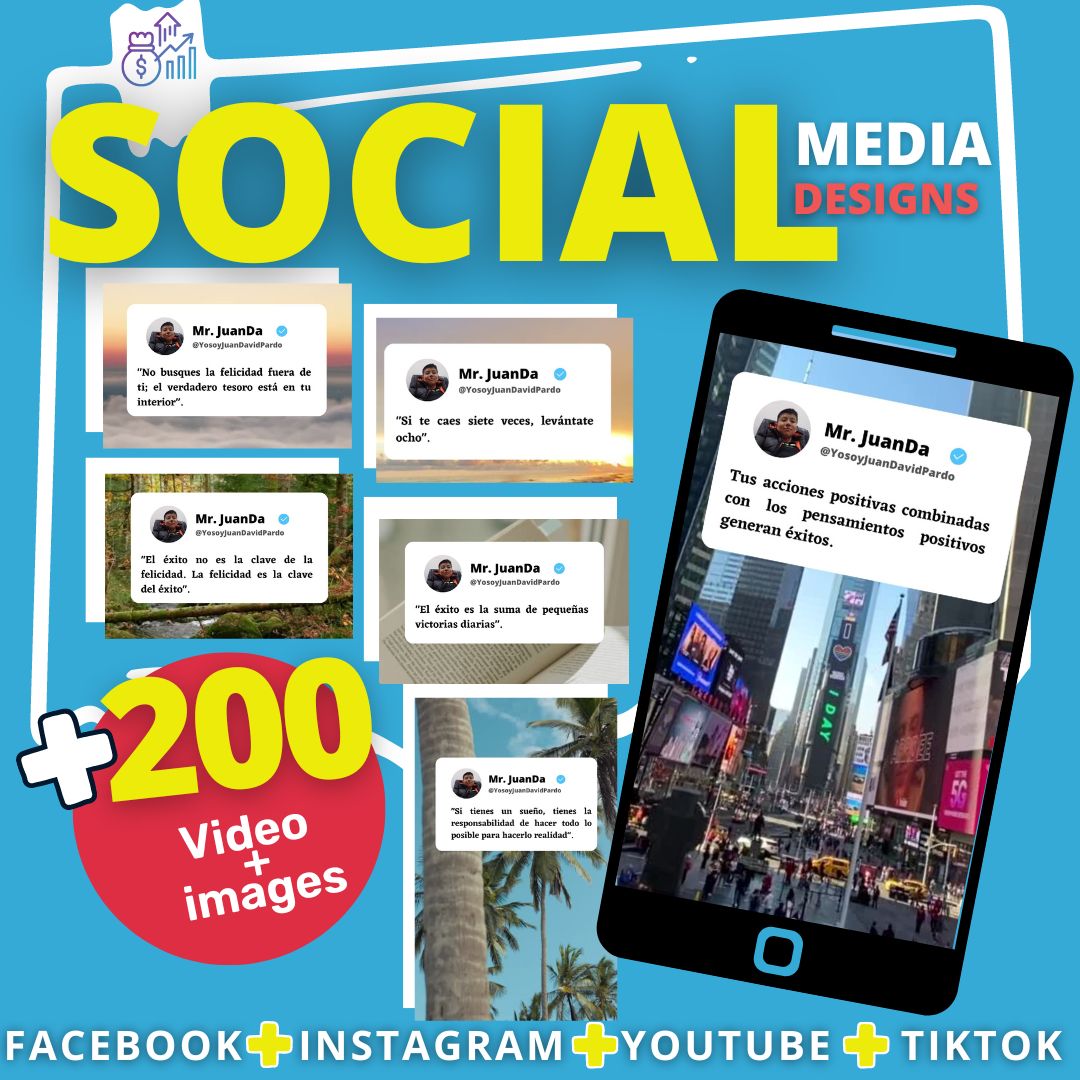 +200 publications for Social Networks (Instagram + Facebook + YouTu...