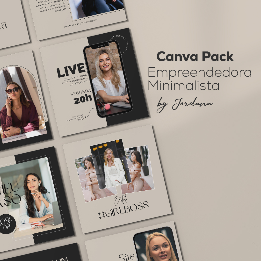 Canva Pack Empreendedora Minimalista - Jordana Design | Hotmart