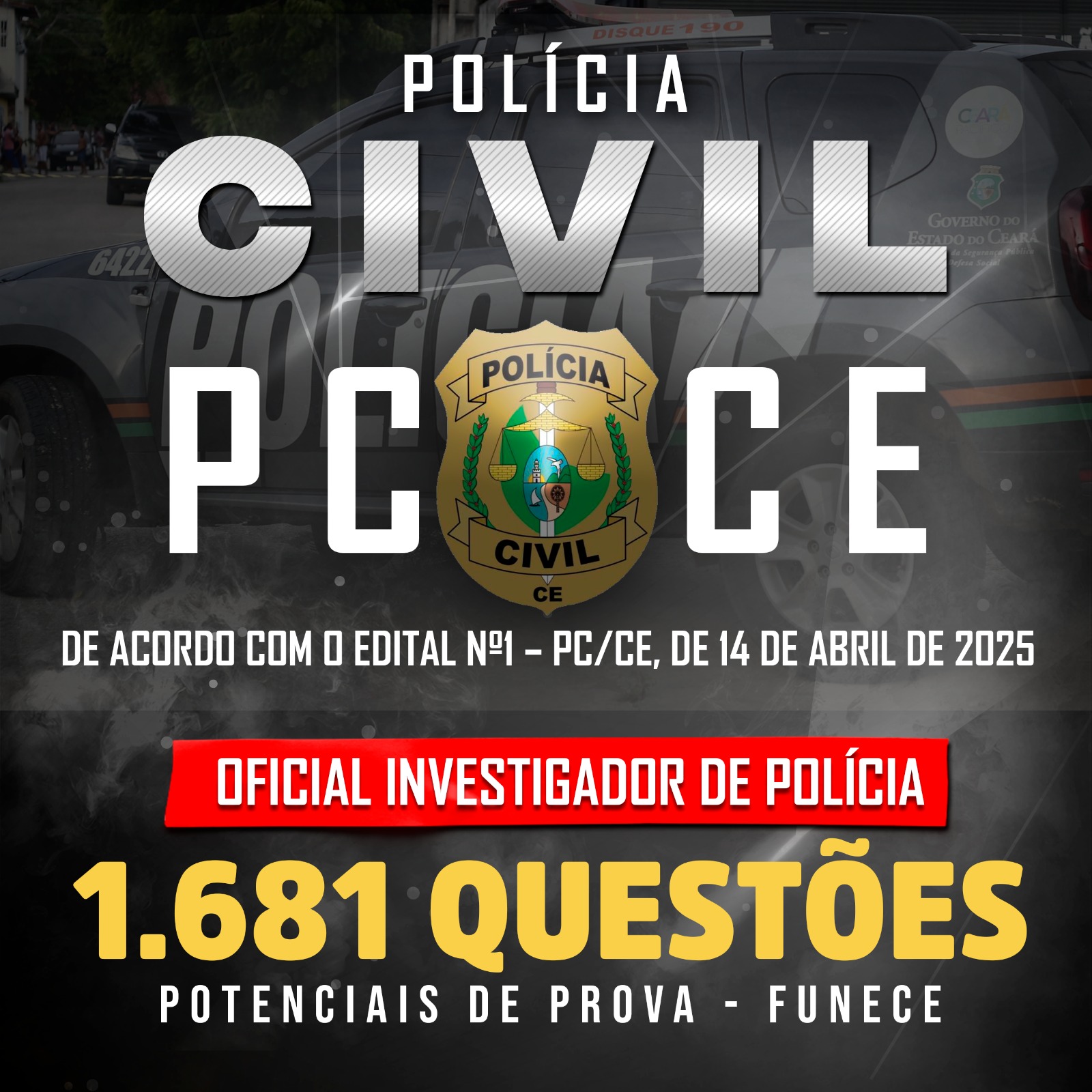 1.681 QUESTÕES POTENCIAIS DE PROVA - PCCE 2025 - Gilmar Pereira | H...