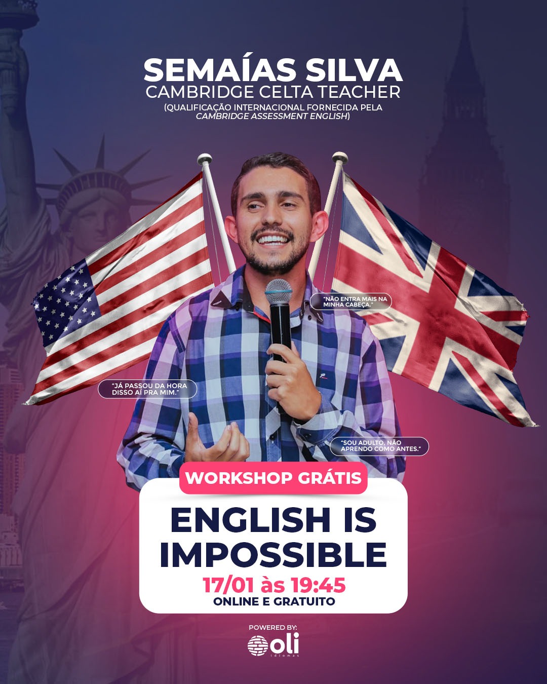 Workshop "English is Impossible" - Semaías Oliveira da Silva | Hotmart
