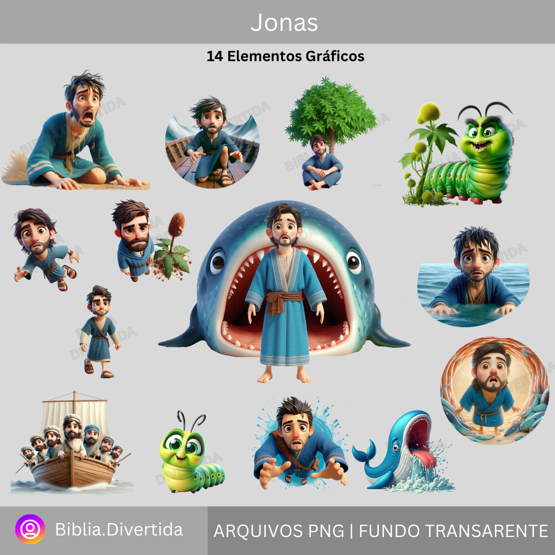 Jonas e o Peixe - Cliparts -Bíblia - Biblia Divertida | Hotmart