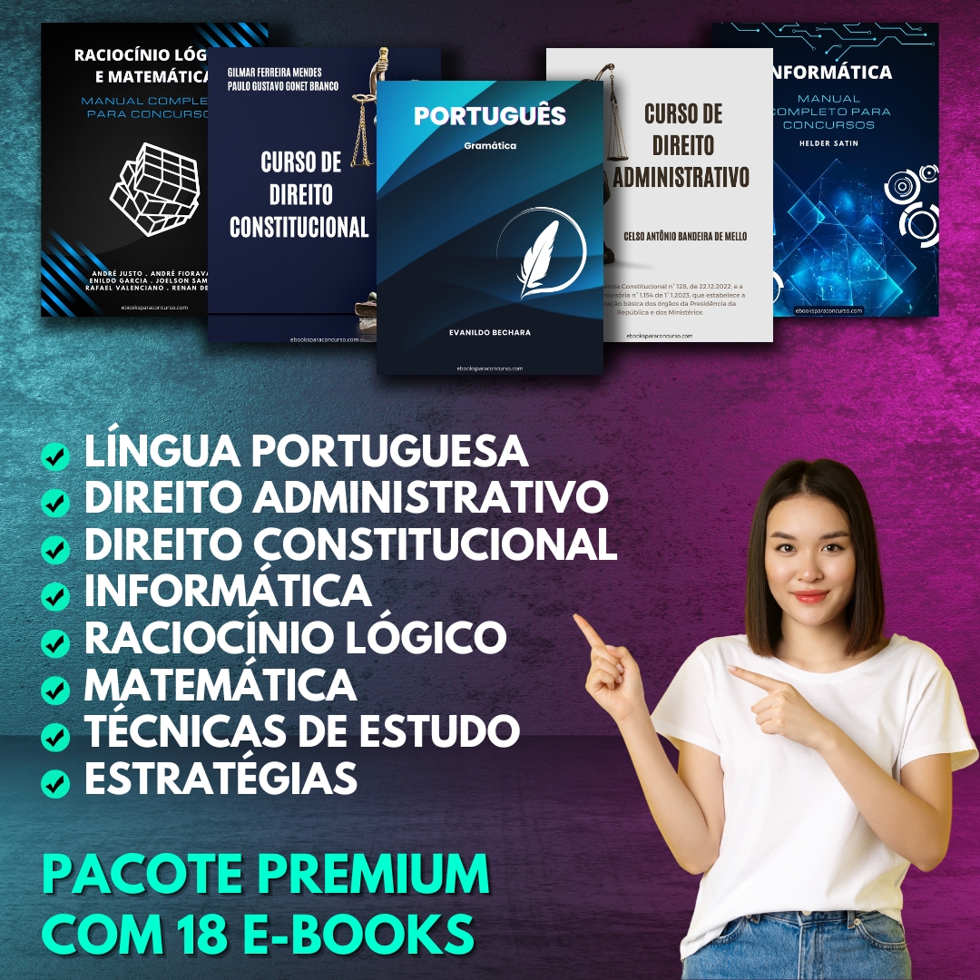Pacote Premium de 18 E-books para Concursos - E-books Brasil Store ...
