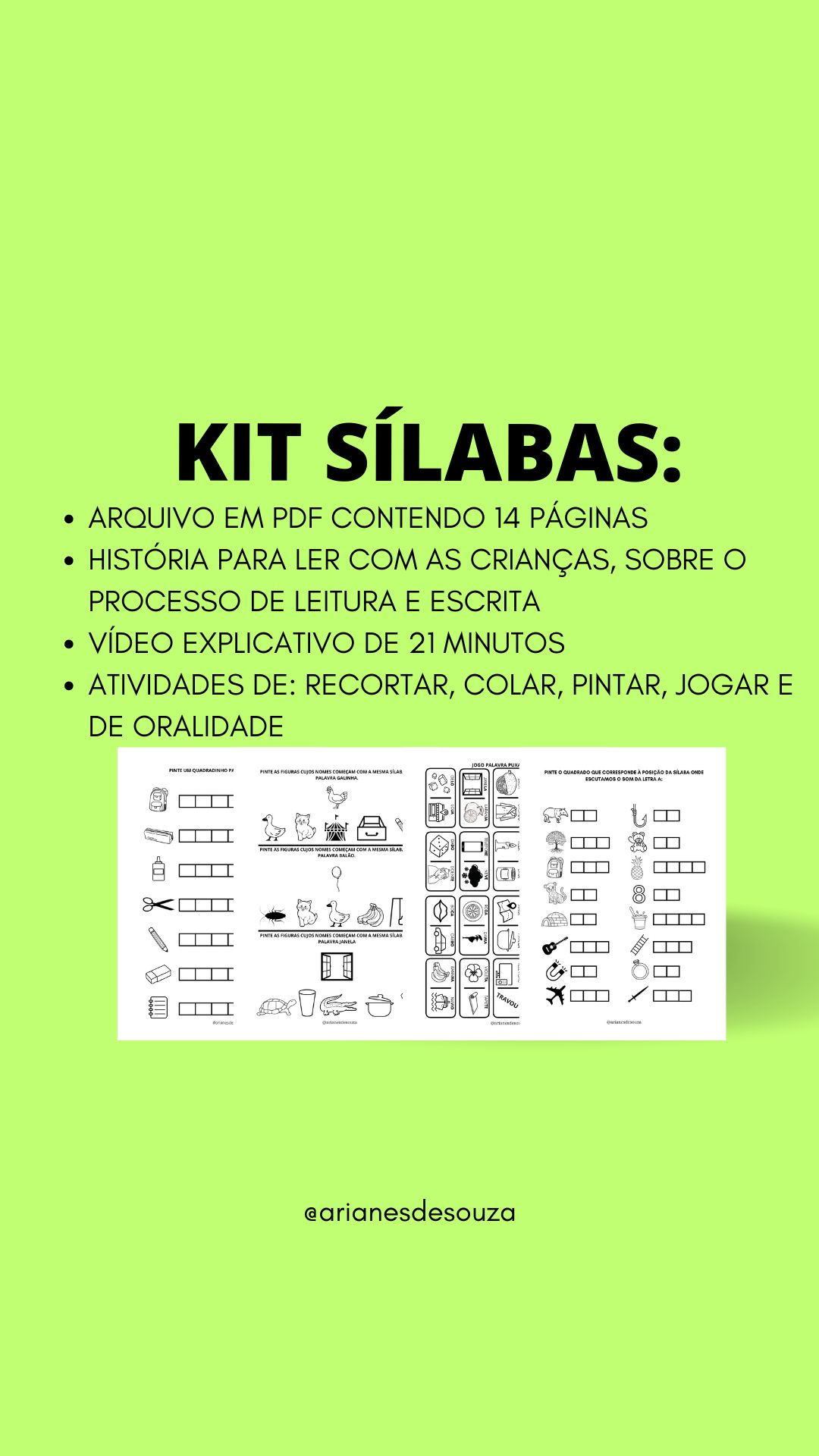 Kit Sílabas 1 - Ariane Simão de Souza | Hotmart