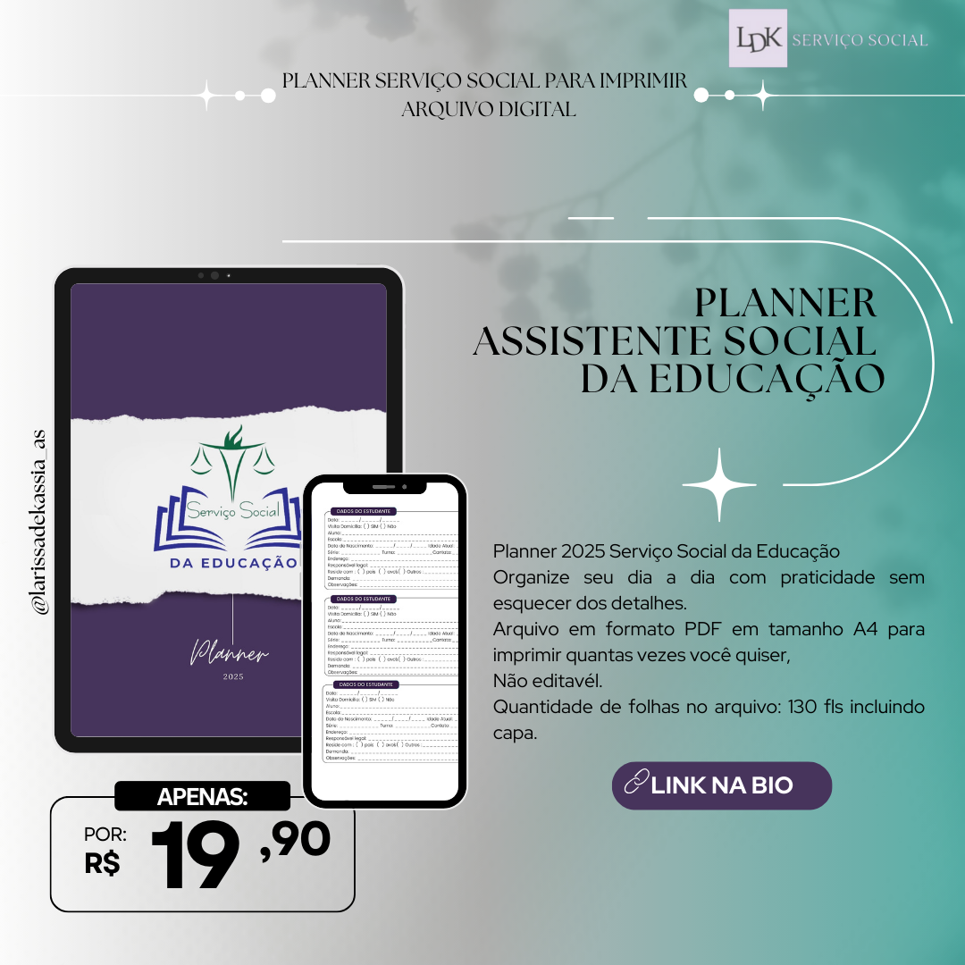 Planner Assistente social da educação