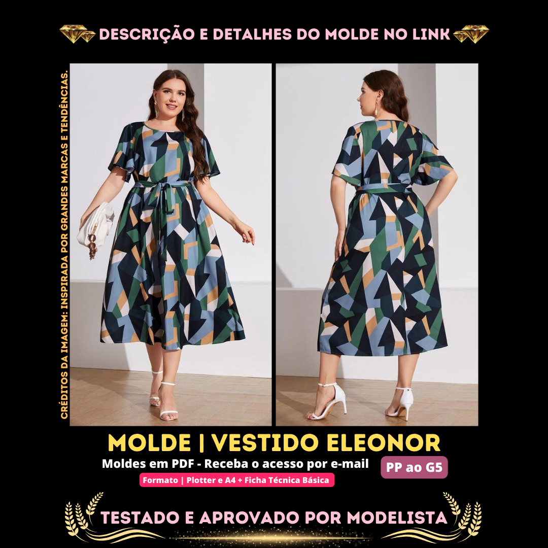 [Molde em PDF] - Vestido Eleonor ID 2730341