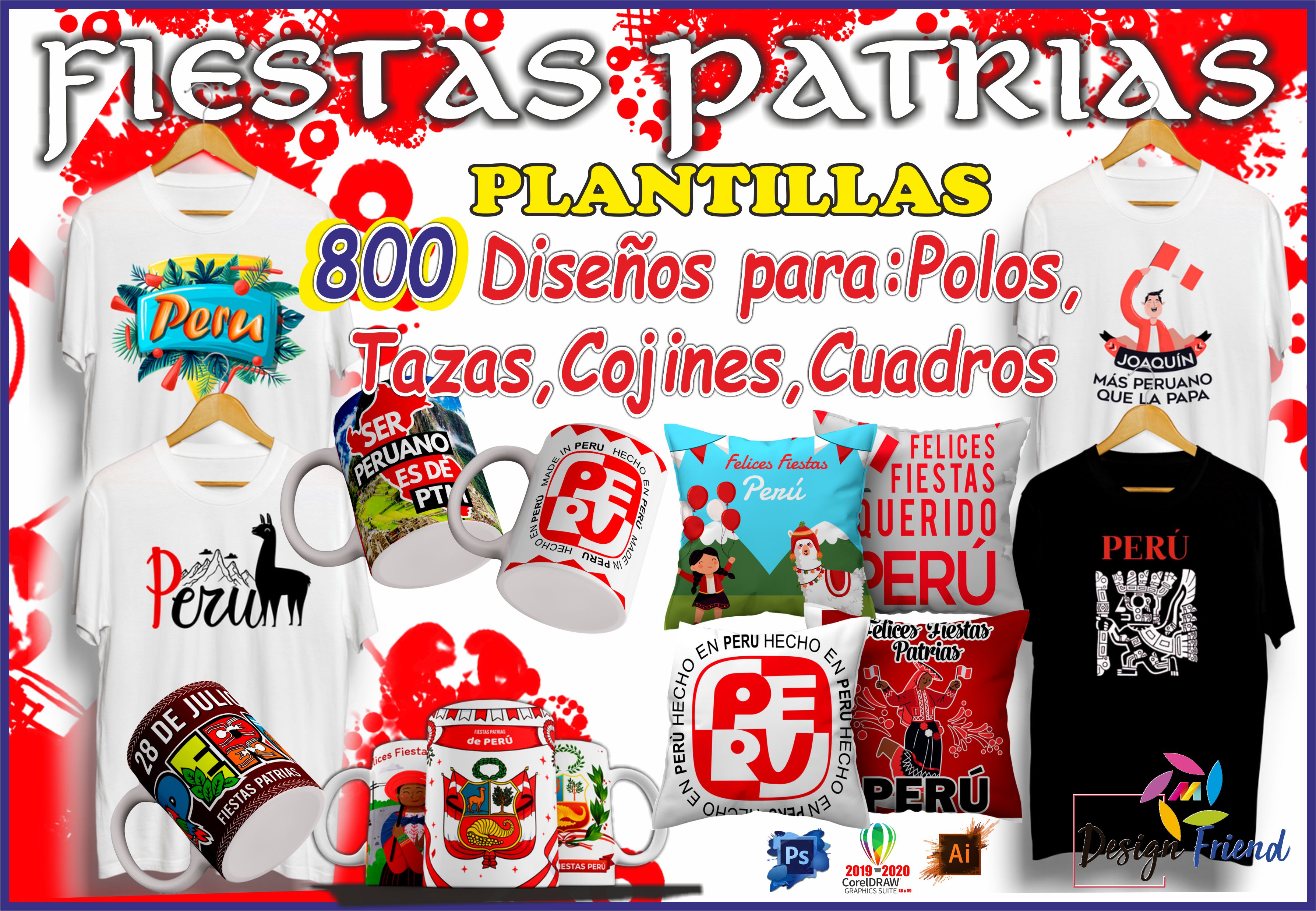 FIESTAS PATRIA PERU VECTORES SUBLIMACION ESTAMPADO - DESIGN FRIEND ...