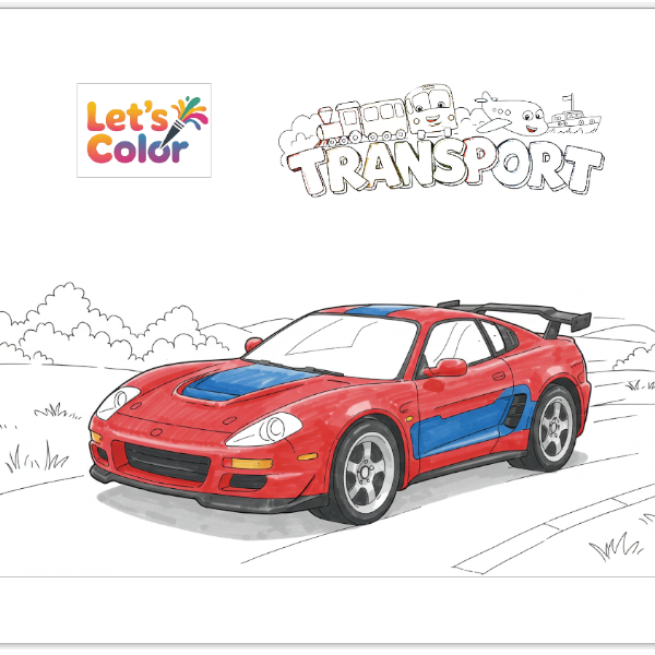 Paint and learn: different types of transport(PDF) - Let's Color