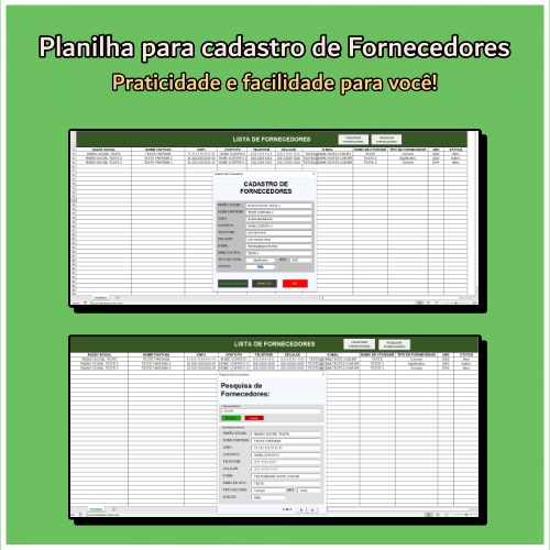Planilha para cadastro de fornecedores - Gustavo Ribeiro | Hotmart