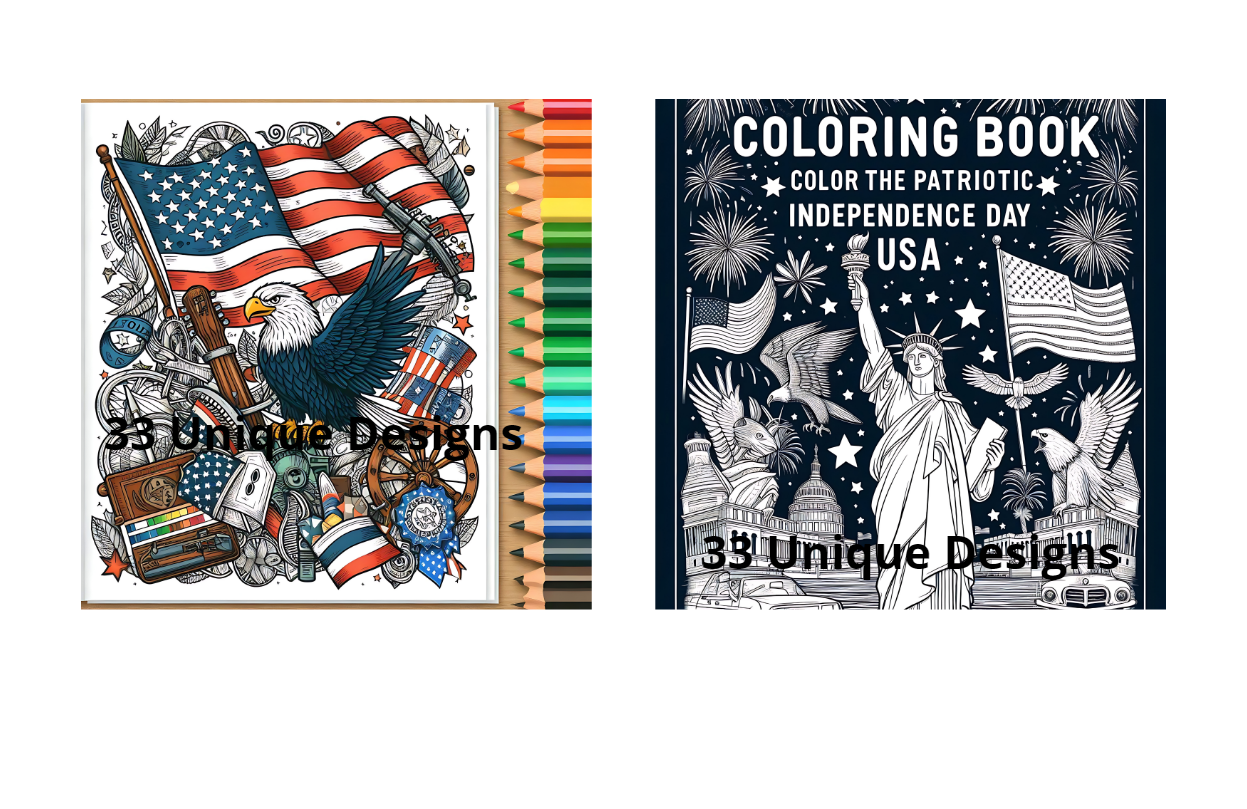 Coloring Book: Color The Patriotic History of Independence Day USA:...
