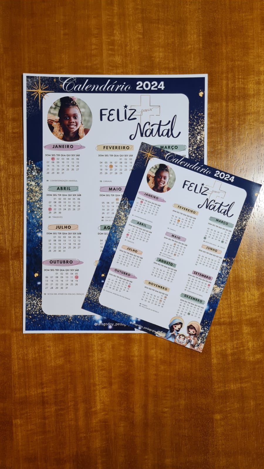 Calendário Editável - Natal Encantado do Noel / Natal Cristão - Laí...
