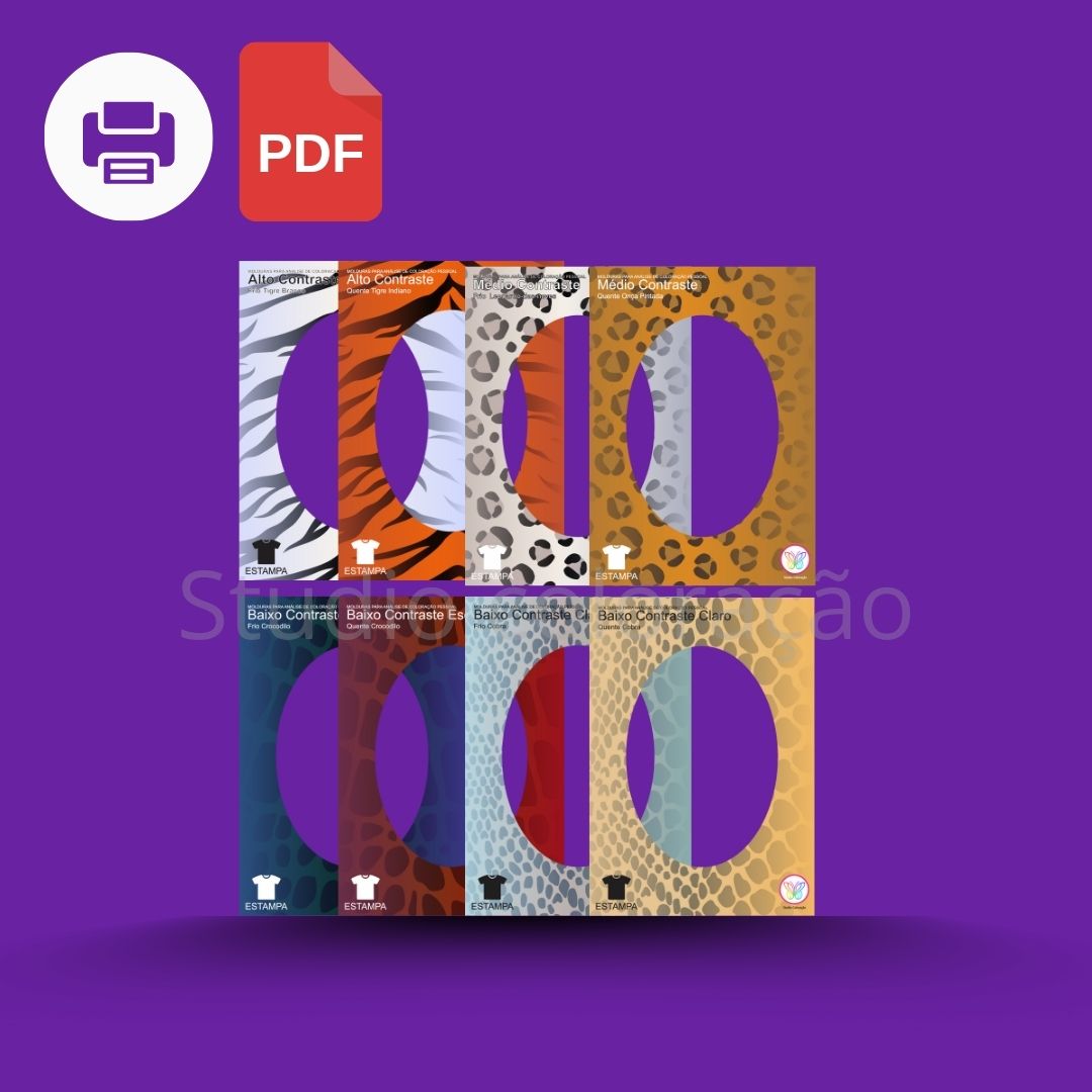 Moldura de contraste de Animal print em PDF para impressão - Studio...