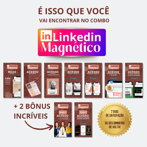 Pack de artes - Linkedin Magnético - Kamila Moratelli | Hotmart