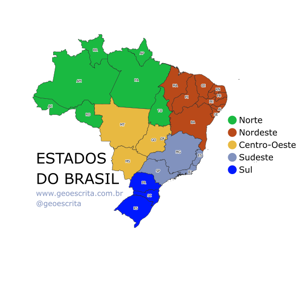 Estados do Brasil - Mapa Editável para PowerPoint