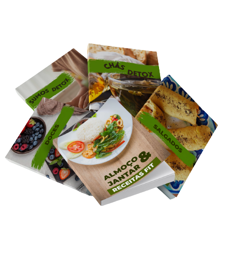 Box Receitas Fit - Almoço&Jantar - Salgados - Doces - Sumos Detox - Chás