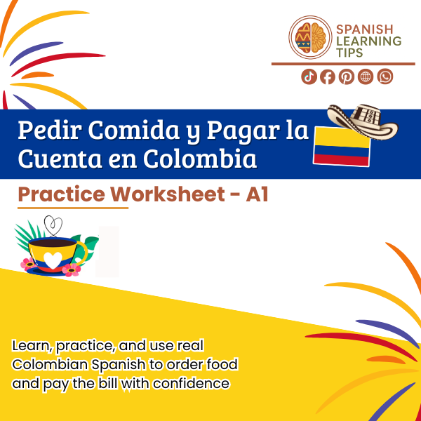 Colombian Food & Restaurant Spanish (A1) – Practice Worksheet - Spa...