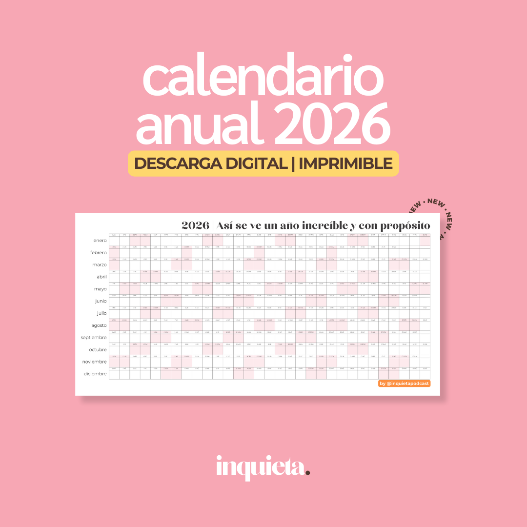 Calendario Anual 2026 – Year at a Glance (Imprimible) - Andreawar27...