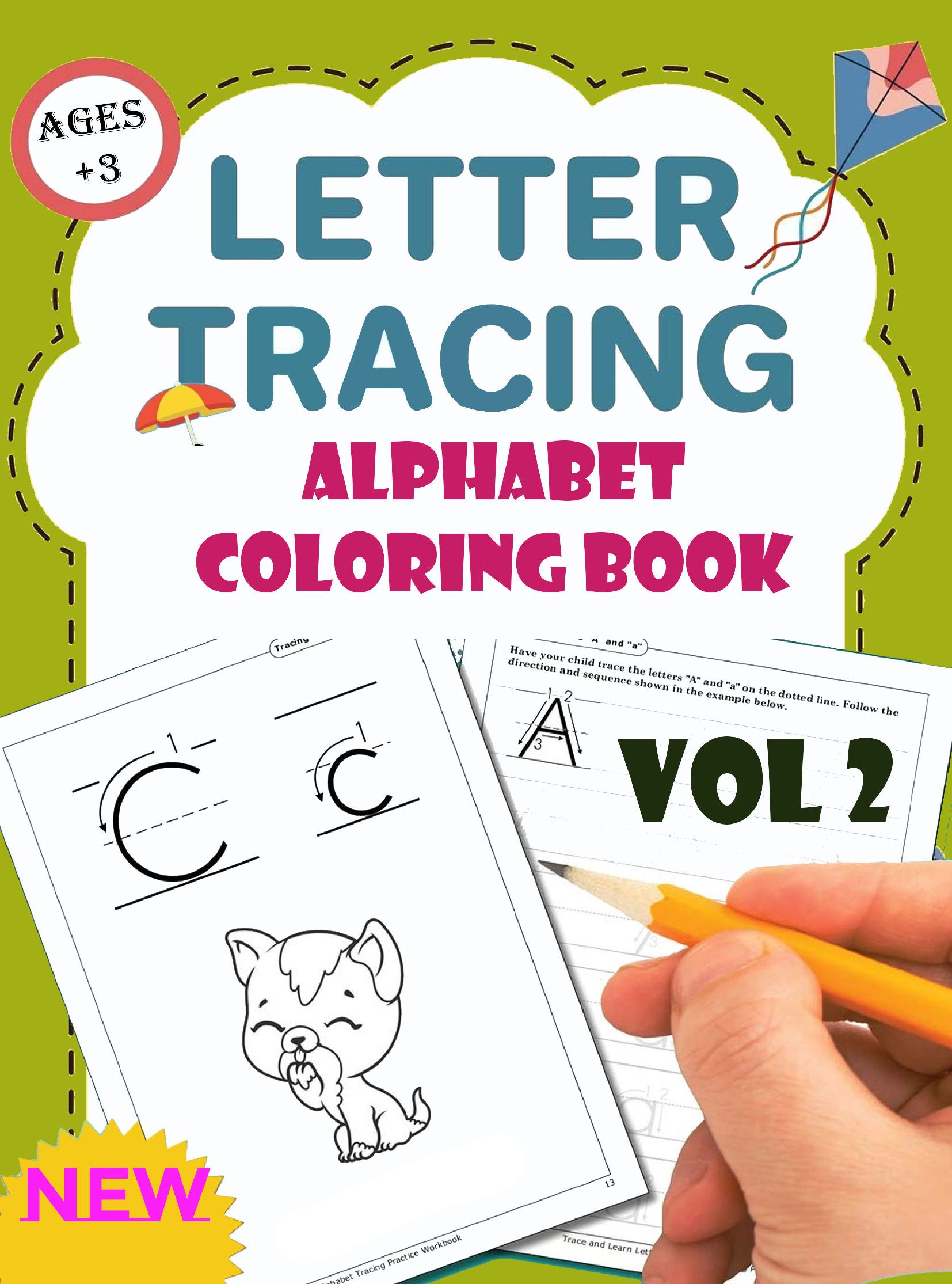 Letter tracing coloring book Vol 2