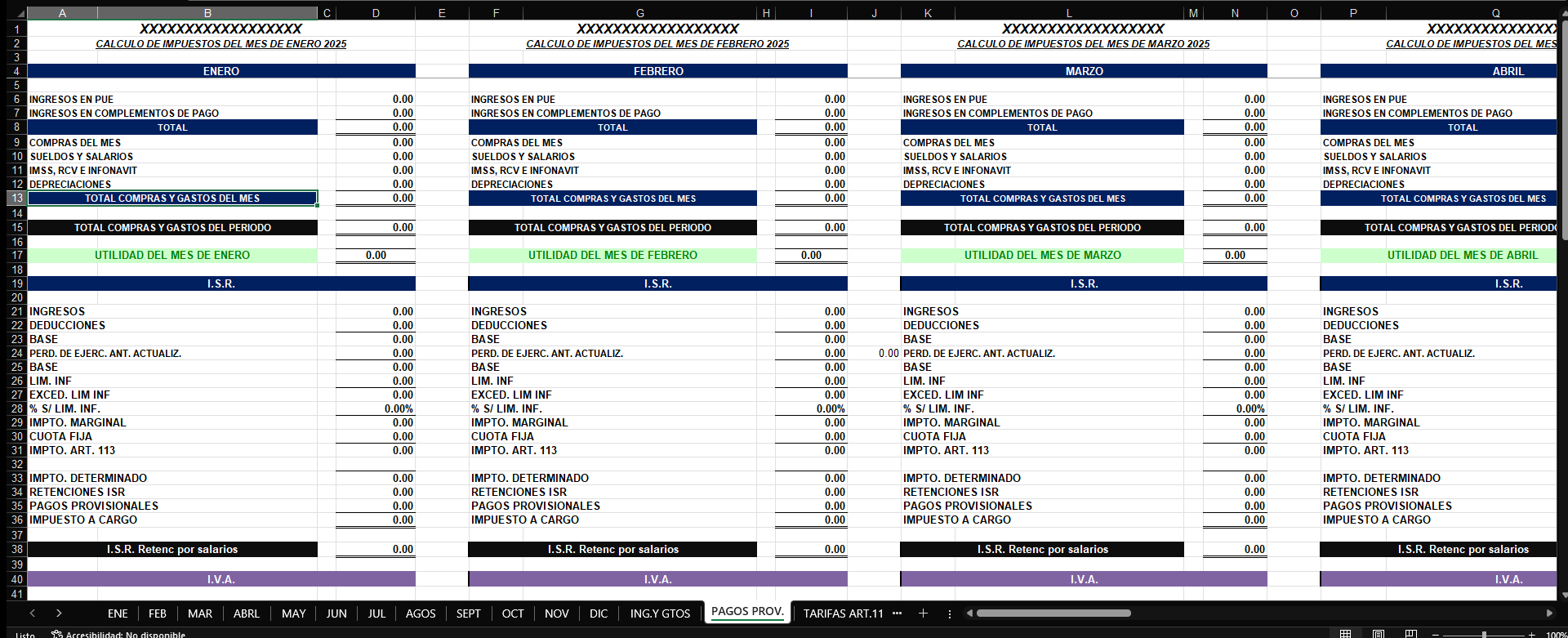 Plantilla Excel para Cálculo de Impuestos – Persona Física con Acti...
