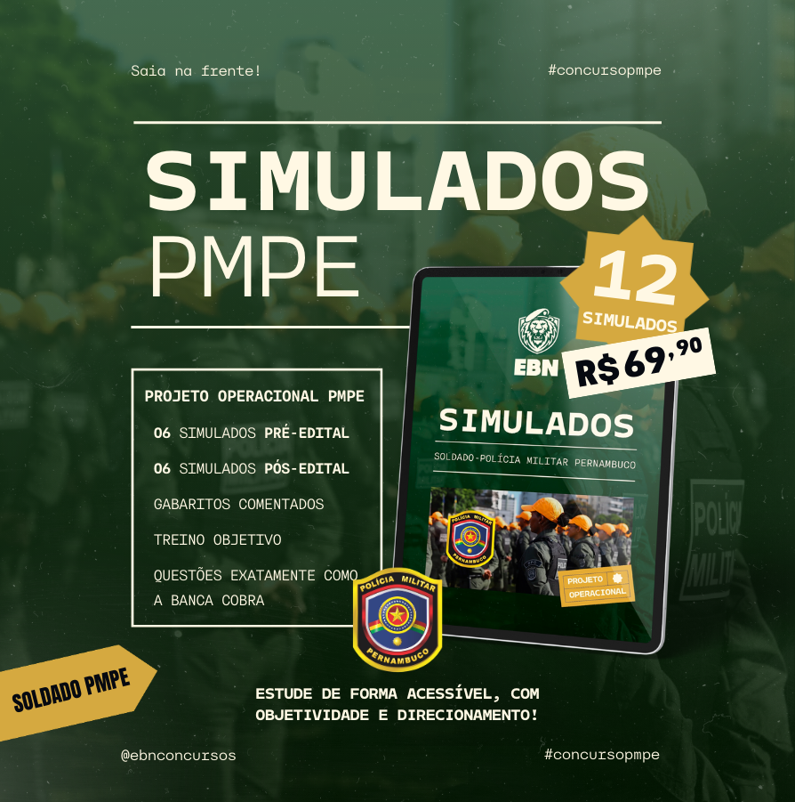 SIMULADOS PMPE 2026 | EBN CURSOS