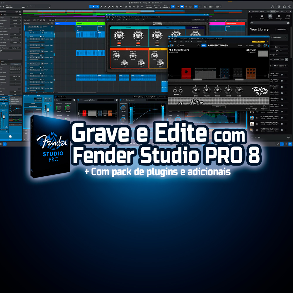 Fender Studio PRO 8 com Adicioinais e plugins