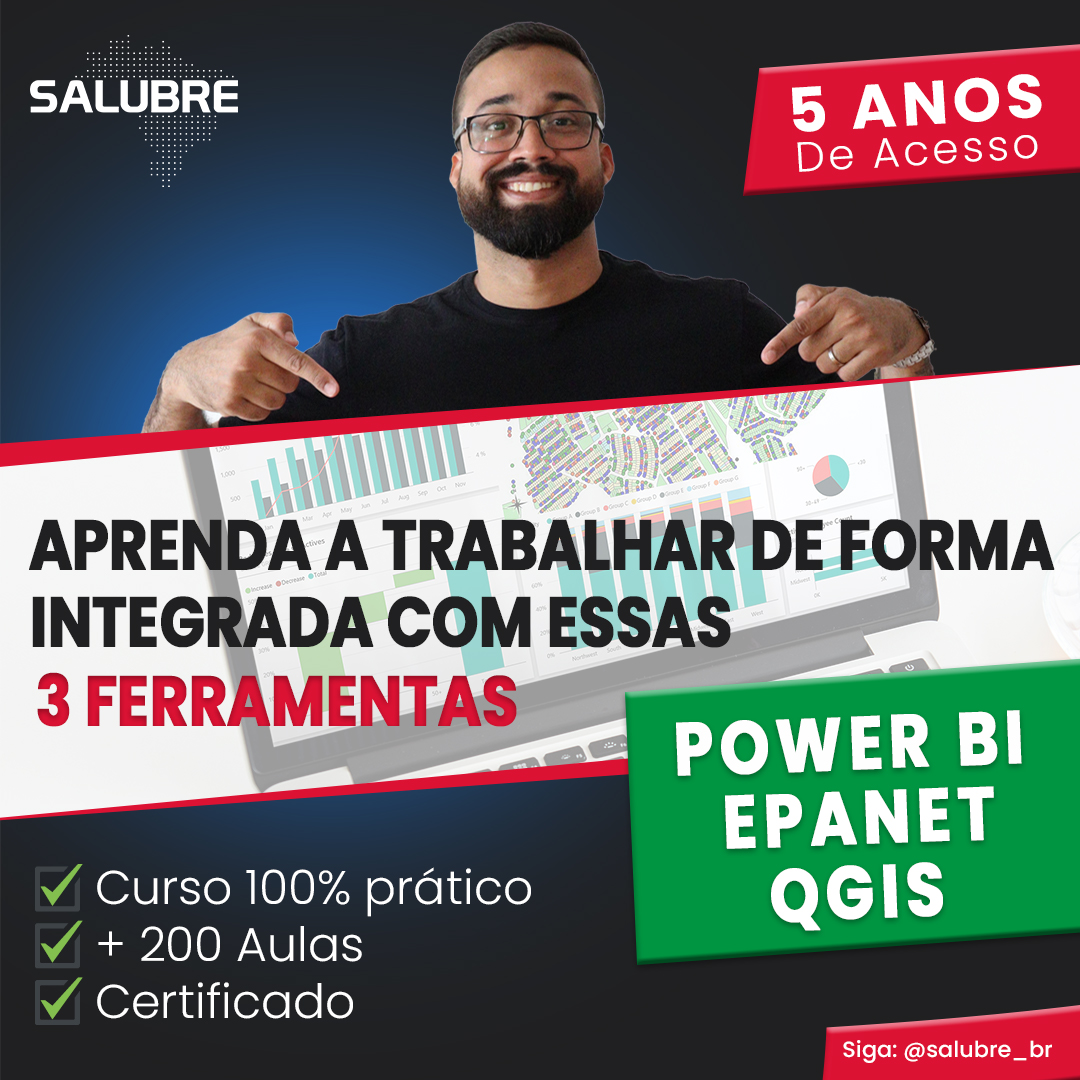 PROGRAMA SALUBRE PRO (QGIS+POWER BI+EPANET) - Raphael Page | Hotmart