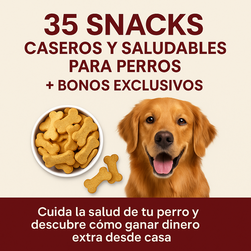 35 Snacks Caseros y Saludables para Perros + Kit Exclusivo de Bonos...