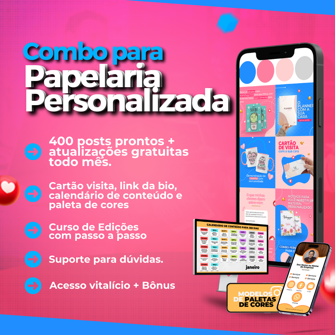 Combo para Papelaria Personalizada - Isa Pacheco @isapachecoreal