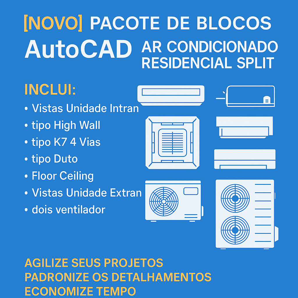 Pacote de Blocos AutoCAD – Ar Condicionado Residencial Split - Vera...