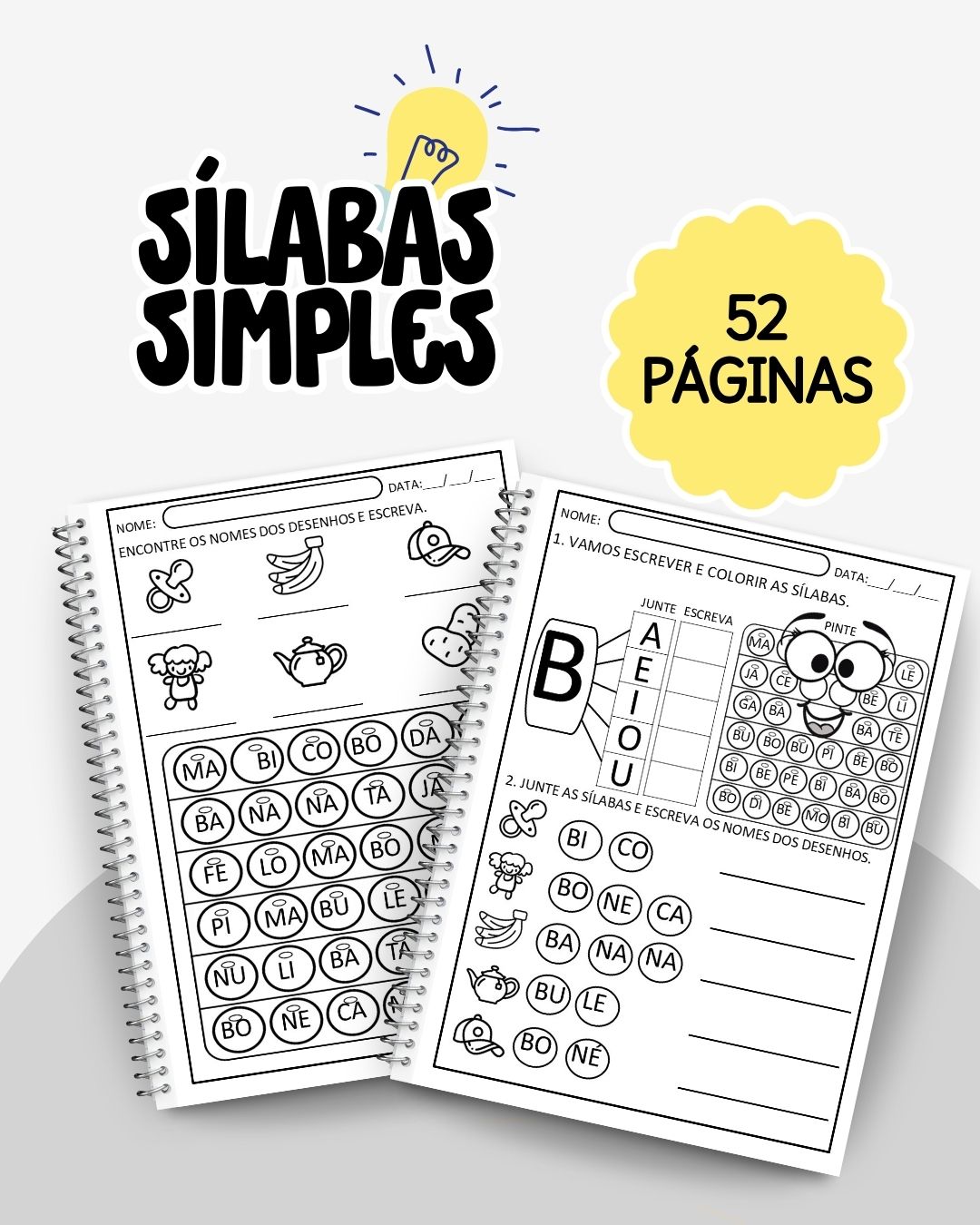 E-BOOK ALFABETIZAÇÃO SILABAS SIMPLES
