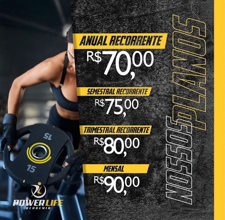 PLANOS PROMOCIONAIS POWER LIFE ACADEMIA