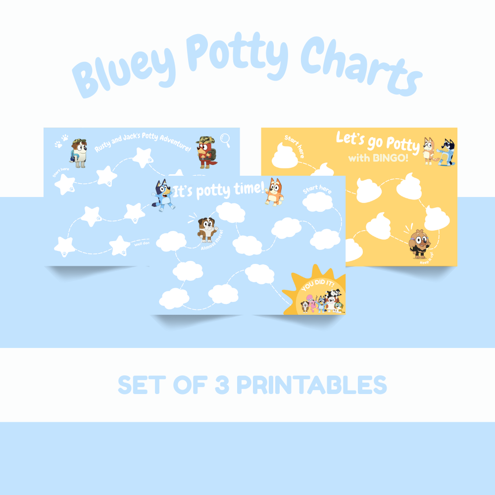 Bluey Potty Charts - Set of 3