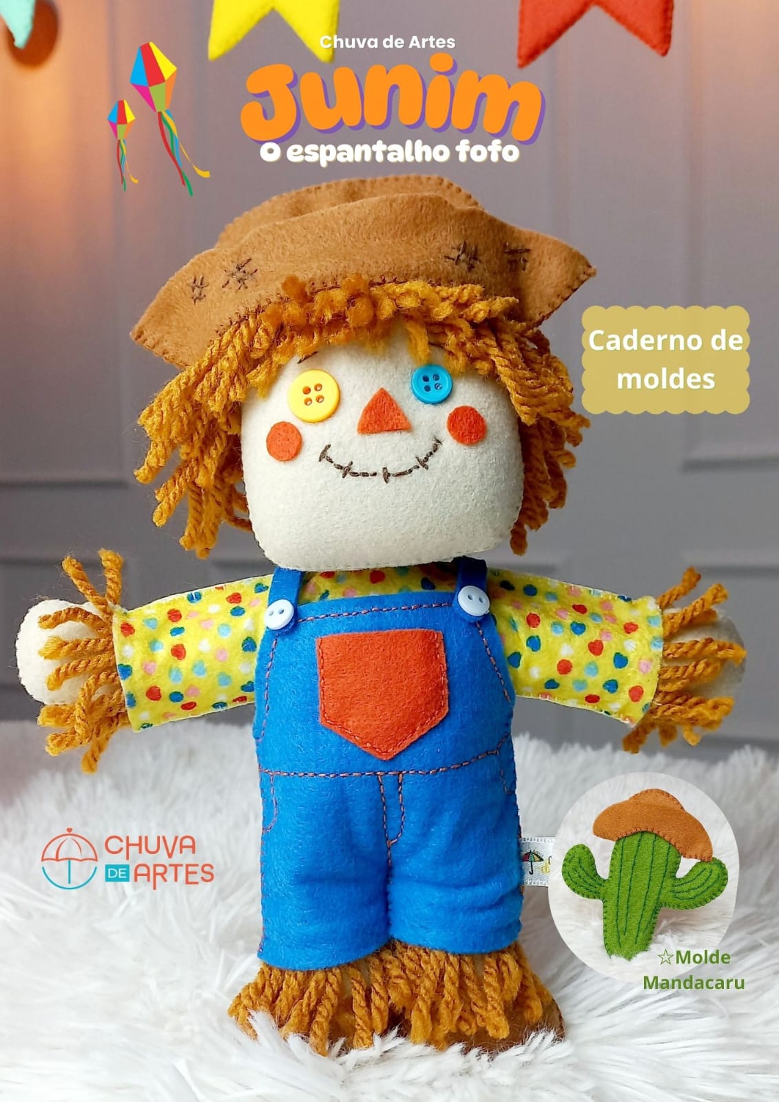 Caderno de Moldes – Junim, o Espantalho Fofo em Feltro - Chuva de A...