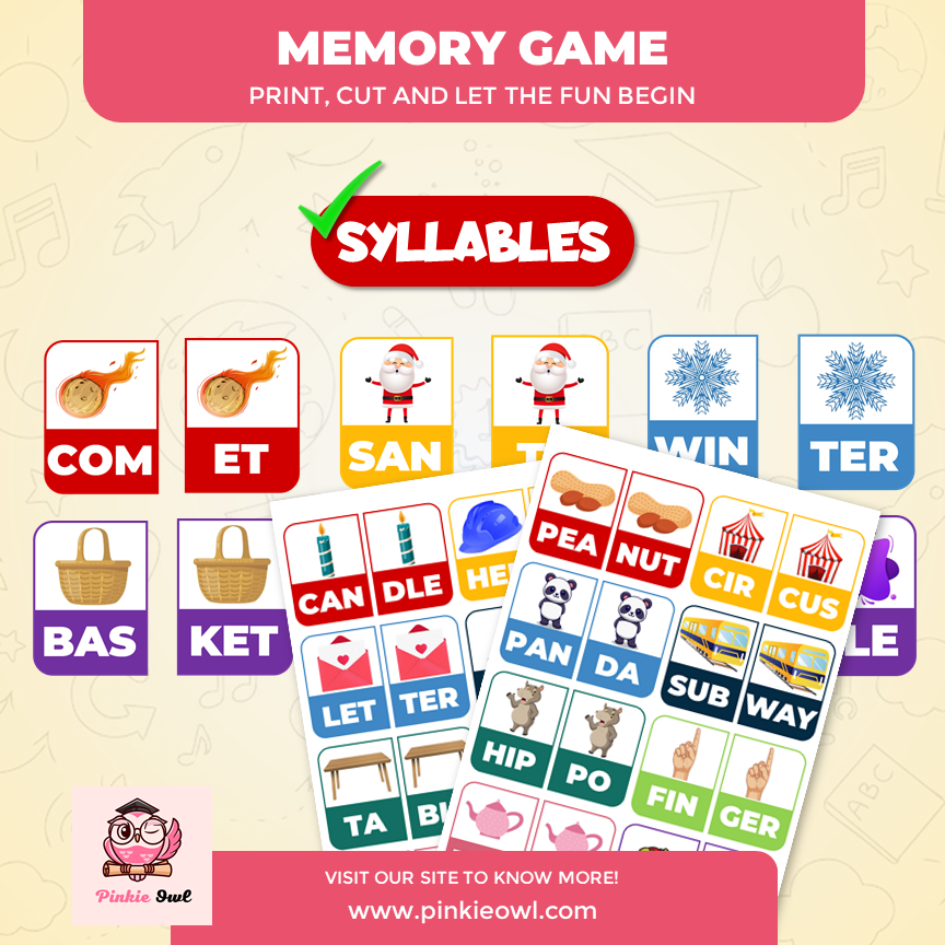 Memory Game - Syllables - Laura Cristina Rosa Cunha | Hotmart