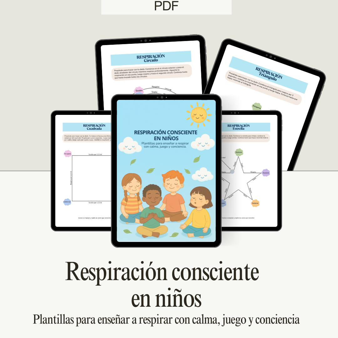 Plantillas para enseñar a respirar con calma, juego y conciencia.