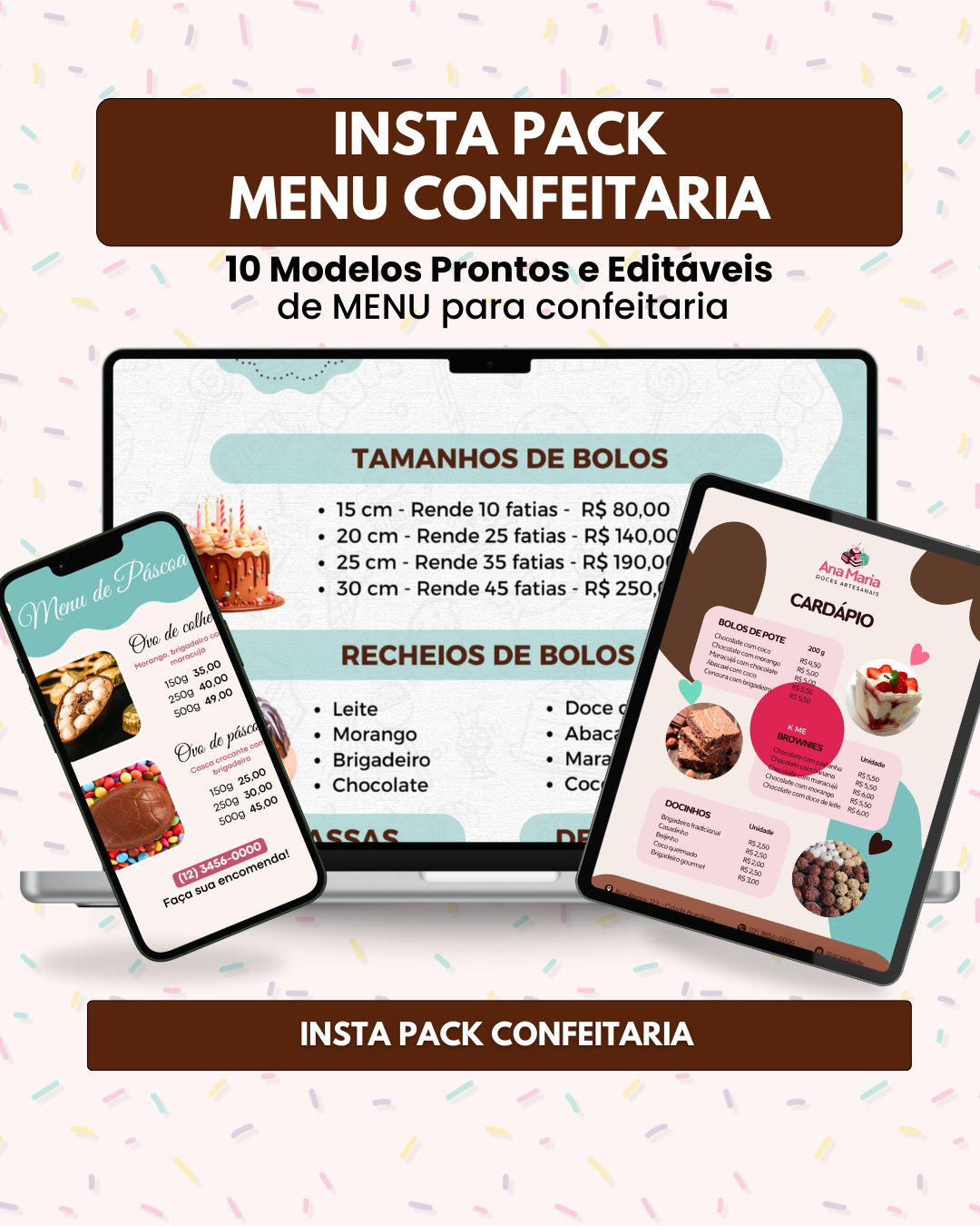 Menu Confeitaria | Insta Packs - June | Hotmart
