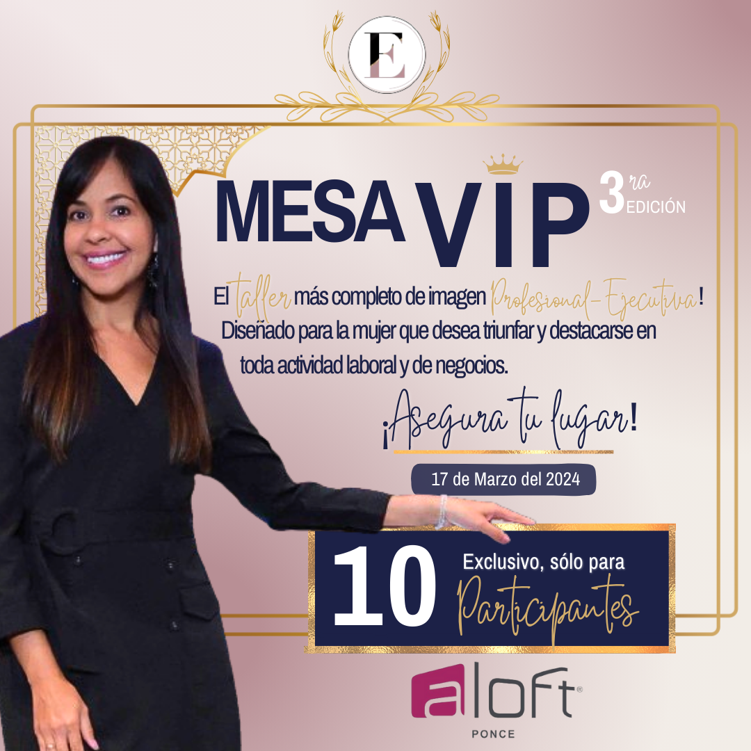 MESA VIP 3 - taller de imagen profesional, etiqueta de mesa y etiqu...