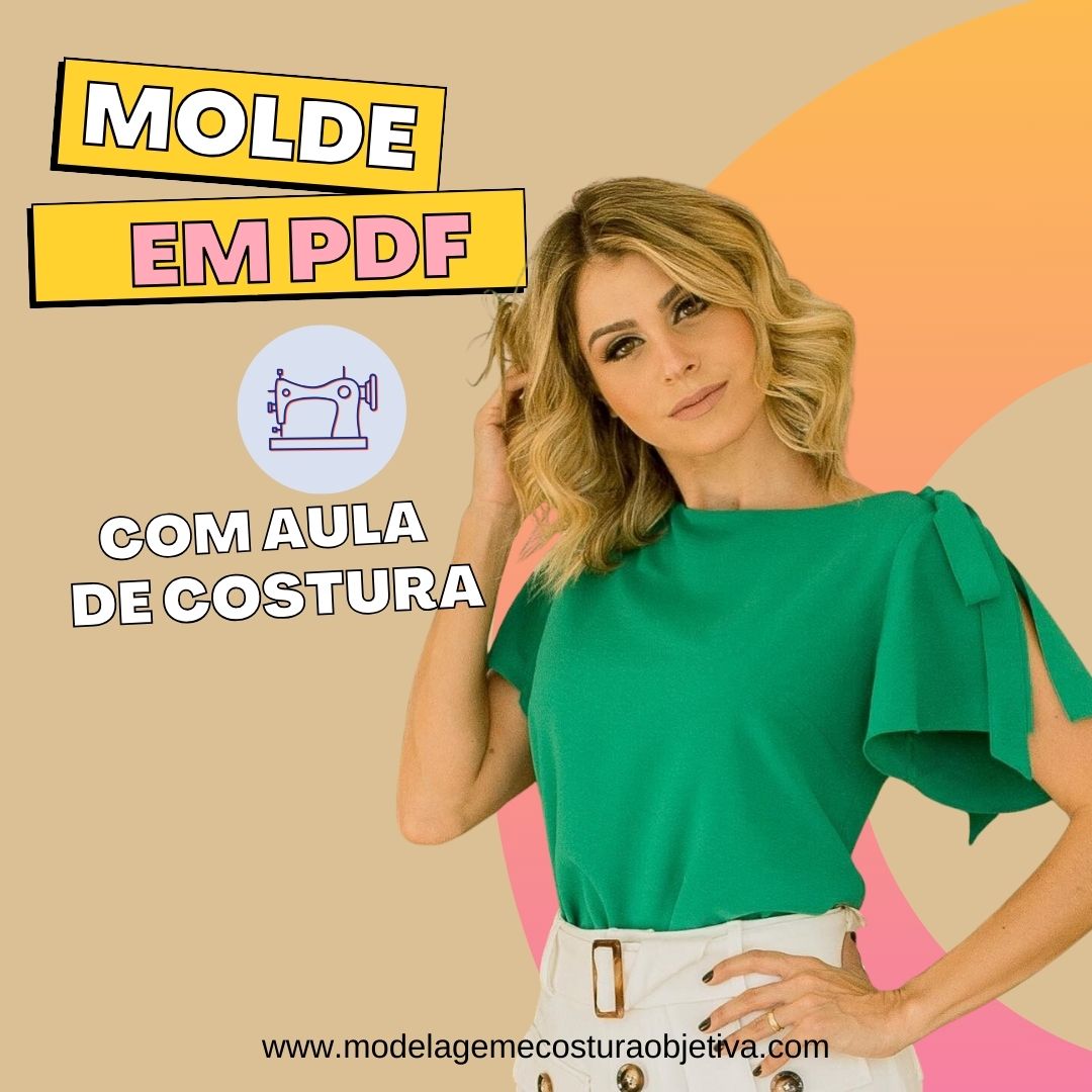 Vs Molde Em Pdf Blusa Com Manga EvasÊ E LaÇo Com Aula De Costura