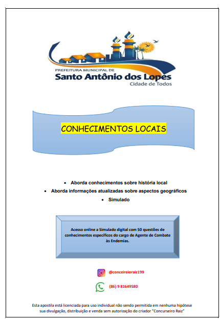 Conhecimentos Locais e Simulado - Santo Antônio dos Lopes - Marcelo...