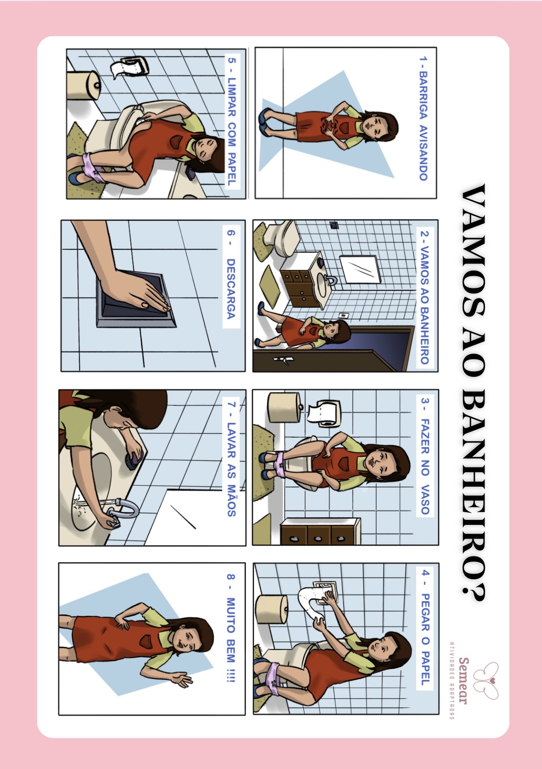 Quadro De Rotina Vamos Ao Banheiro Menina Personalize Ativi 7964