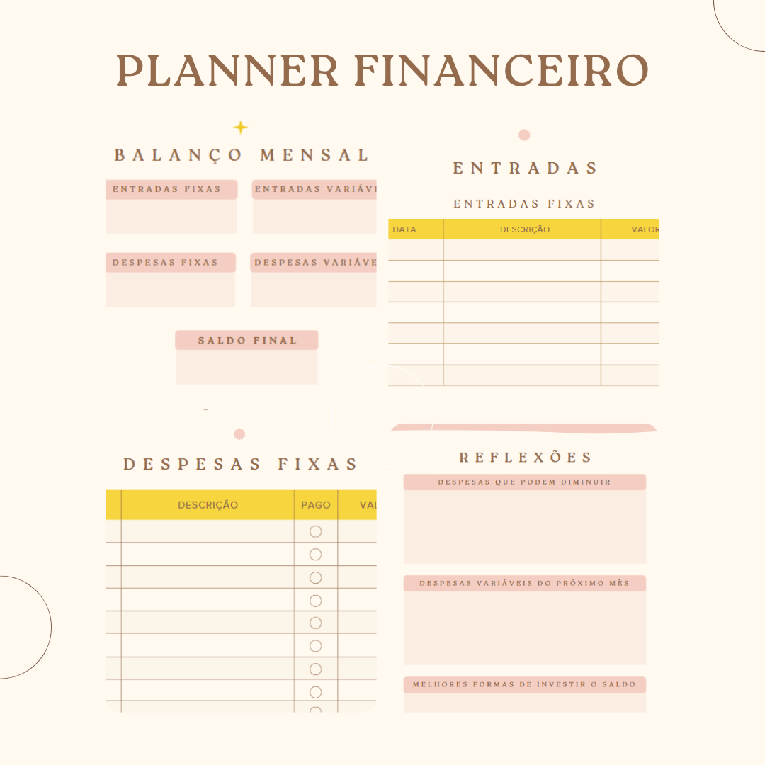Planner Financeiro Mensal - Vanilla Digital Art | Hotmart