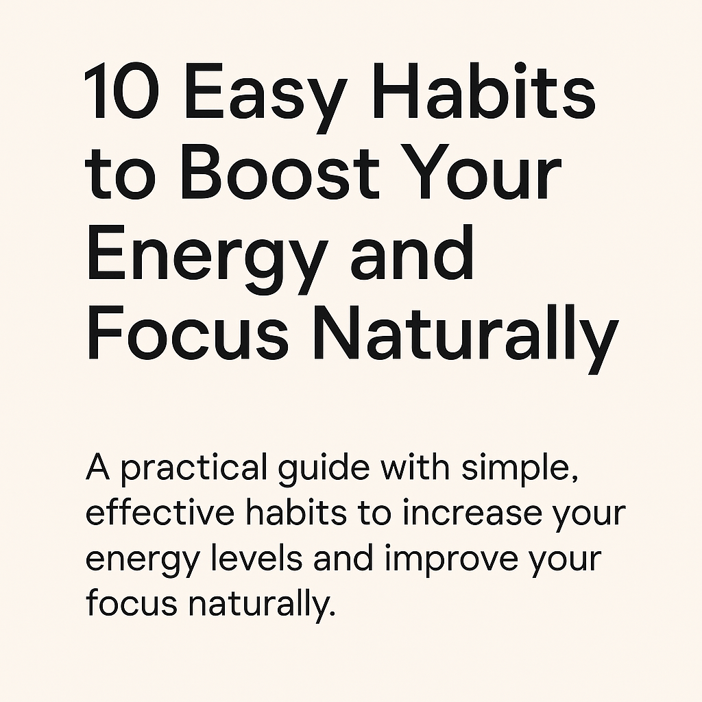 10 Easy Habits to Boost Your Energy and Focus Naturally | Hotmart