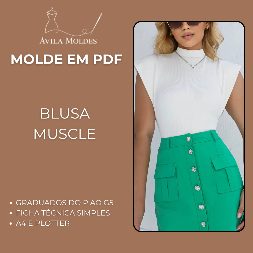 Molde em PDF - Blusa Muscle