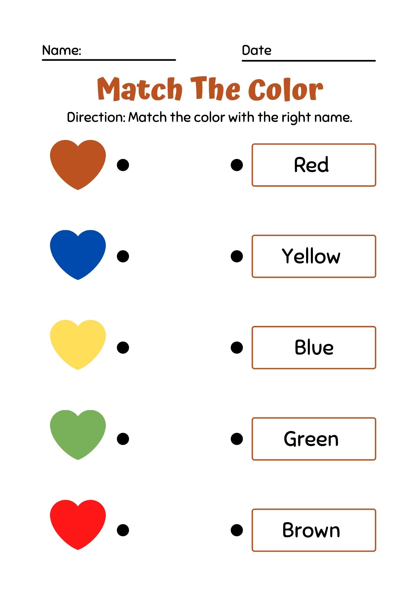 Ejercicios para practicar los colores en ingles