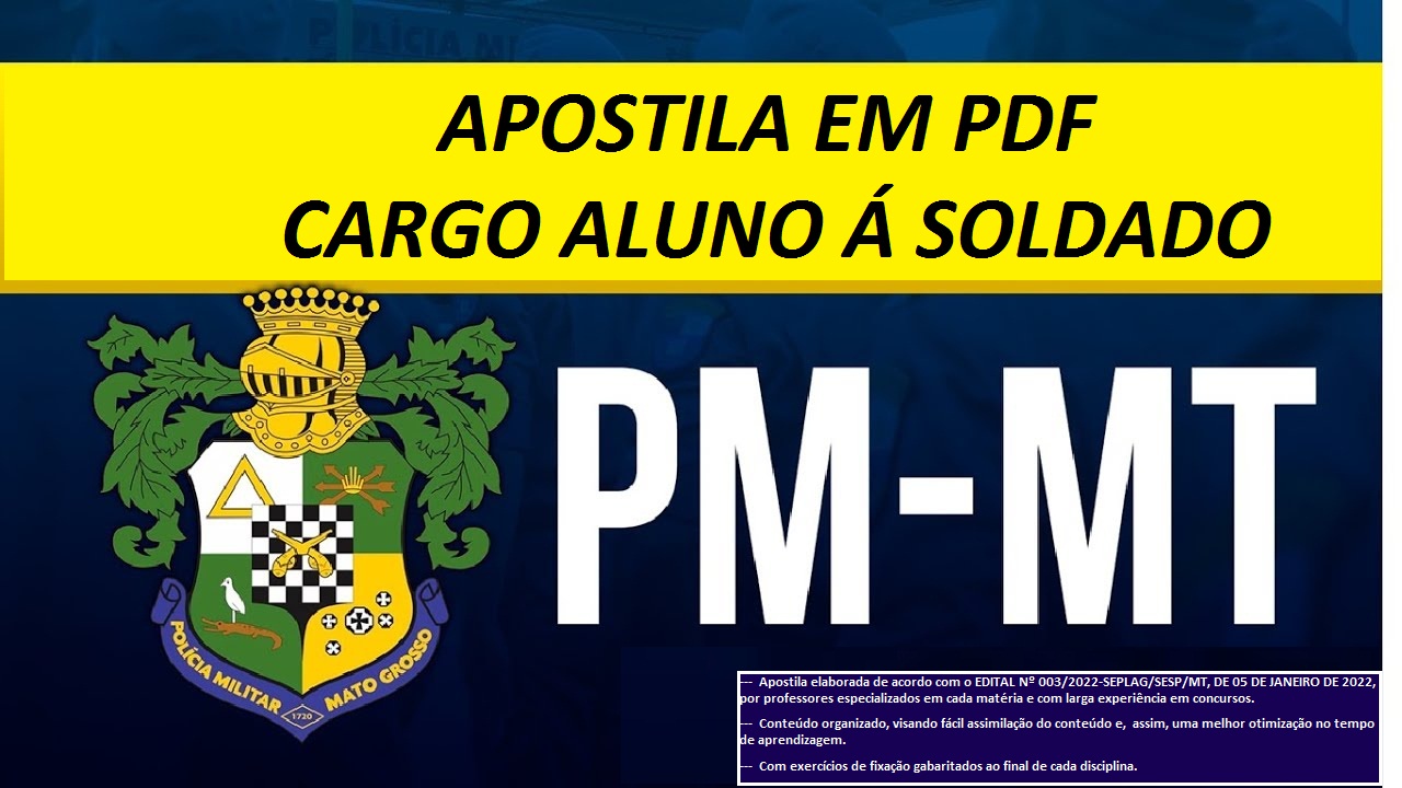 Apostila Concurso Aluno Soldado - PMMT