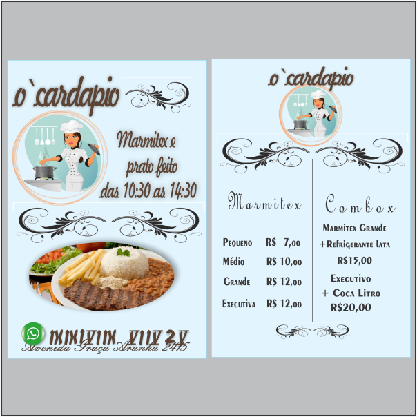 Templete Panfleto Culinária 10x15 4x4 Frente Verso Editável Corel D...